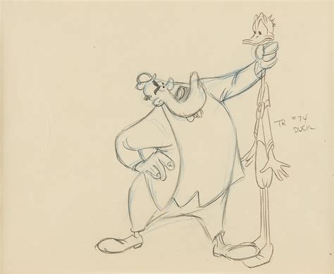 Donald Duck And H U Hennessy Production Drawing From Duck Pimples