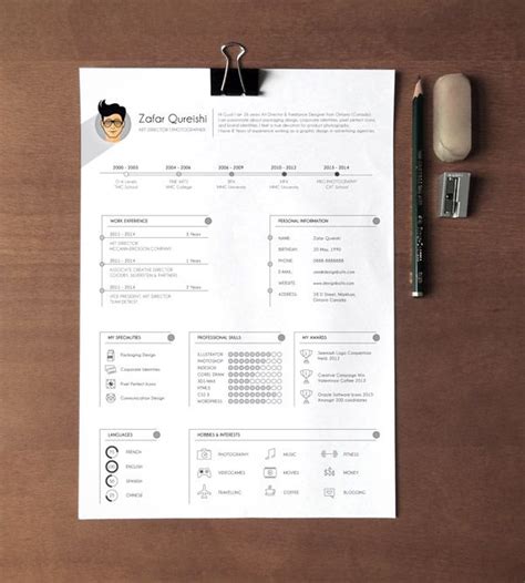 Free Professional Resume CV Template For Graphic Designers Free Printable Resume Creative
