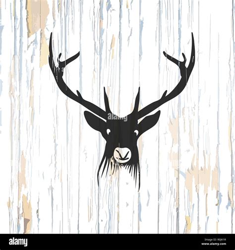 Vintage Deer Icon On Wood Vector Illustration Stock Vector Image And Art
