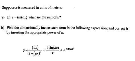 Solved Suppose That U Is A Dimensionless Quantity And Y Ub