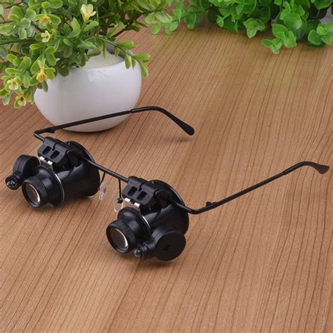 Headband Glasses Magnifier With Led Light For Watchmaker Jewelry Optical Lens Magnifying Glasses