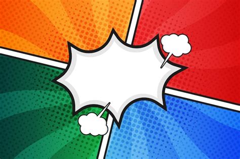 Fondo de estilo cómico colorido con ilustración de vector de burbujas