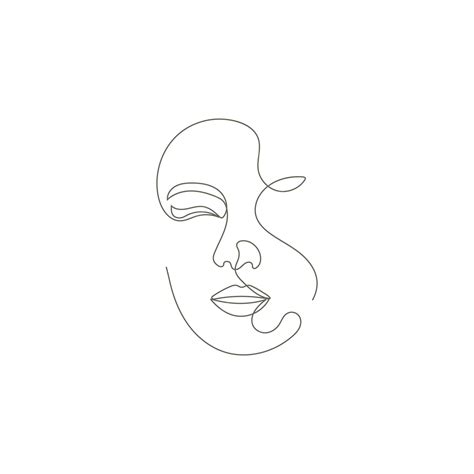 Premium Vector Abstract Beauty Woman Face One Line Art Drawing