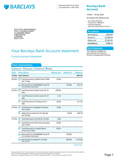 Statement 19 Apr 23 Ac 73929213 21041533 Pdf Overdraft Debit Card