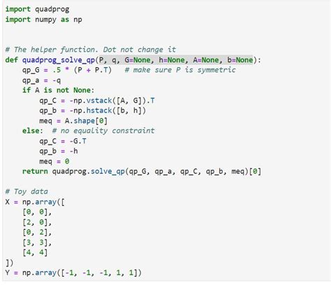 Solved Task 3 Call Quadprog 1 Point START YOUR CODE Chegg