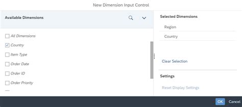 Dimension Input Control Sap Analytics Cloud