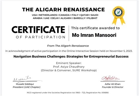Completed Navigation Business Challenges Program Mo Imran Mansoori