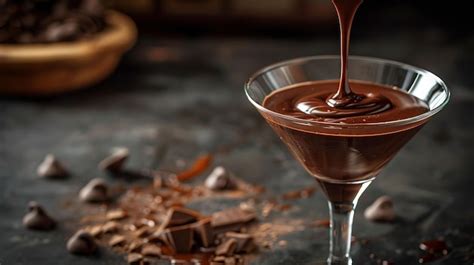 Luxurious Chocolate Martini Cocktail With Garnish Premium Ai