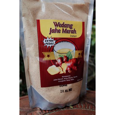Jual Wedang Jahe Merah Super Pedas 250 Gram Shopee Indonesia
