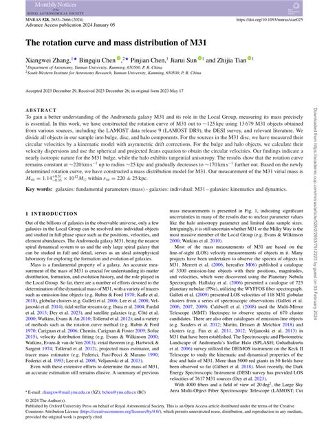 Pdf The Rotation Curve And Mass Distribution Of M31