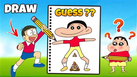 Nobita Vs Shinchan Play Drawing And Guess Challenge Shinchan And