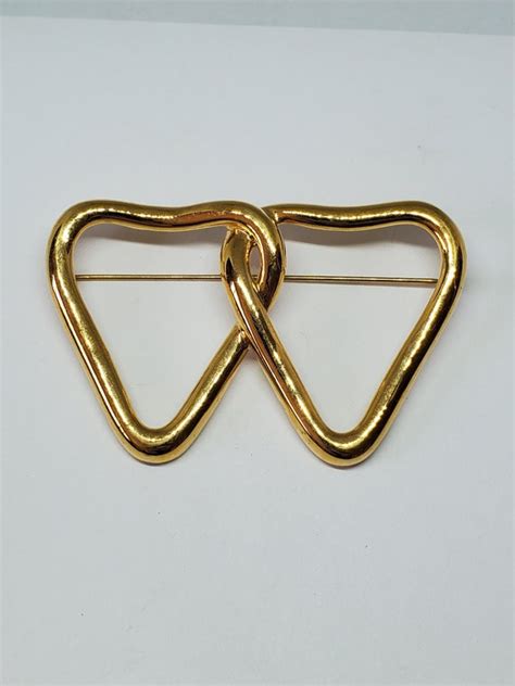 Gold Tone Interlocking Gem