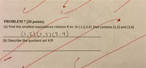 solved find the smallest equivalence relation r on x