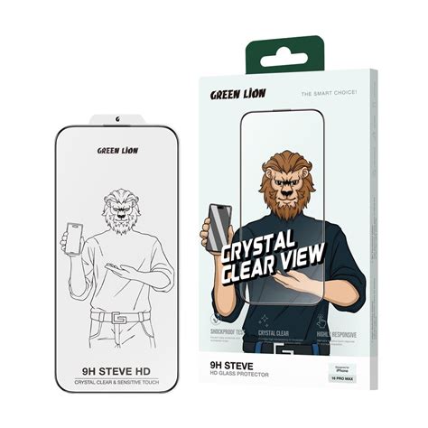 Green Lion 9h Steve Hd Glass Protector Black Edge Clear
