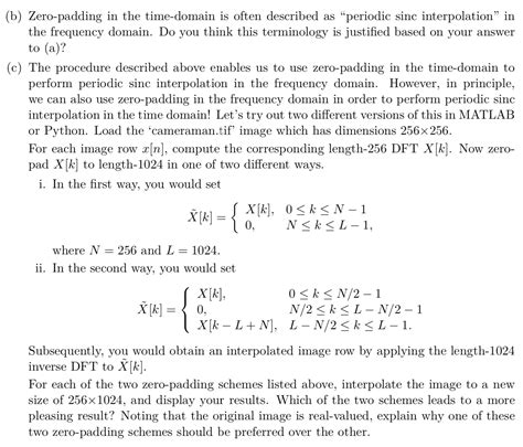 the effects of zero padding b zero padding in the time domain is