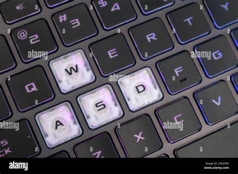 Highlighted Gaming Keys With Purple Gradient Light Powerful Dark