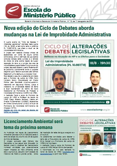 Boletim Informativo Escola Do Ministério Público Nº 13 De 17 De