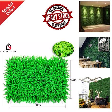 Artificial Plastic Grass Plants Wall Lawns Daun Dinding Gubahan Bunga