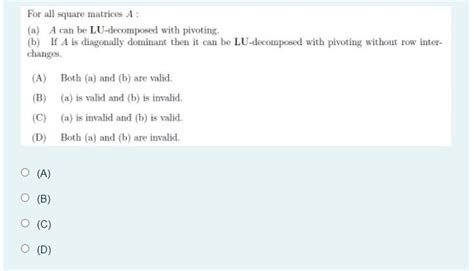 solved for all square matrices a a a can be