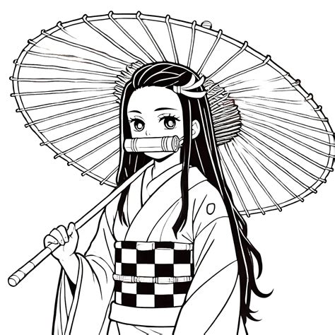 Kolorowanki Nezuko Najs Odszy Demon Demon Slayer