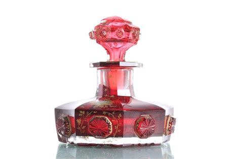 Vintage Ruby Glass Perfume Bottle Love The Unusual Shape And Gorgeous