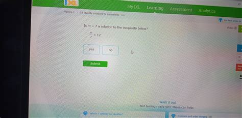 Solved My Ixi Learning Assessment Analytics Algebra 1 F3 Identify