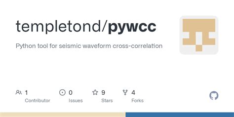 GitHub Templetond Pywcc Python Tool For Seismic Waveform Cross Correlation