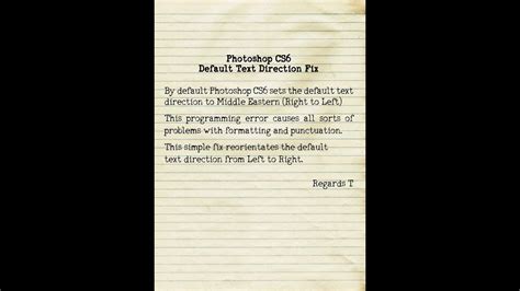 Photoshop Cs6 Text Direction Fix Youtube