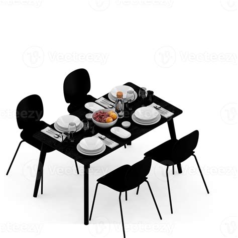 Isometric Table Set Perspective 3d Render 13846677 Png