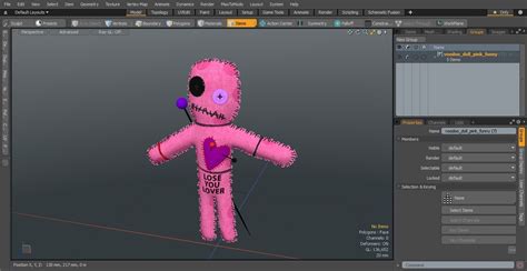 Voodoo Doll Pink Funny 3d Model 29 3ds Blend C4d Fbx Max Ma