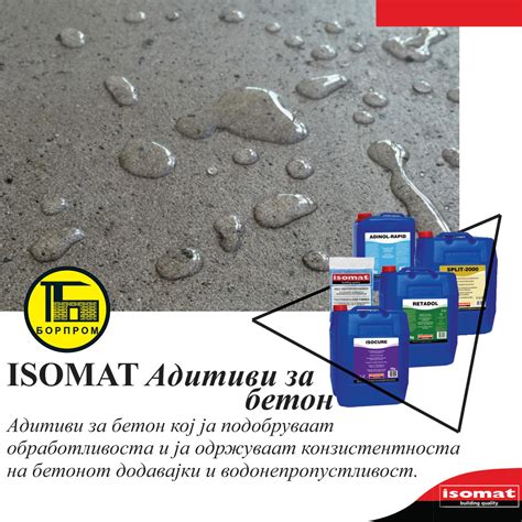 Борпром 🚧 БОРПРОМ Ви претставува 🔴isomat Адитиви за