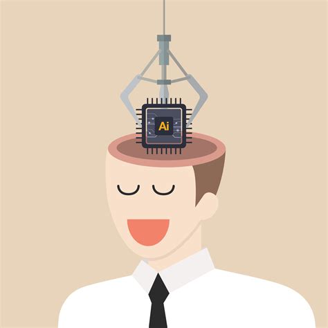 Robot Arm Put Ai Processing Chip Into Human Brain 30768225 Vector Art At Vecteezy