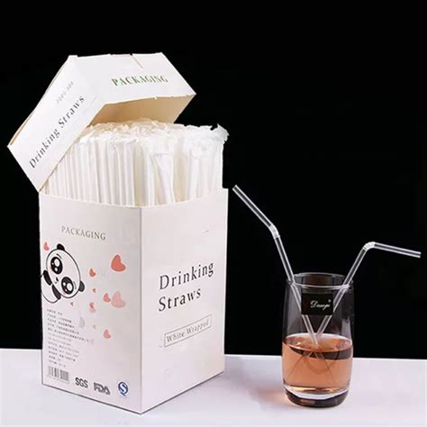 100 300pcs Clear Individually Wrapped Boxed Drinking Pp Straws Tea Drinks St Xx 12 74 Picclick Au
