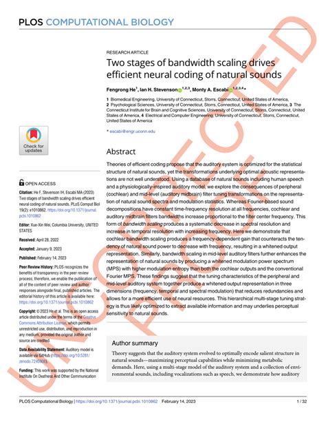 Pdf Two Stages Of Bandwidth Scaling Drives Efficient Neural Coding Of