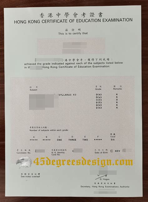 Fake Hong Kong Certificate Of Education Examination Sample Buy Fake