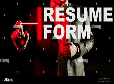 Conceptual Caption Resume Form Conceptual Photo Describe The Layout Elements Appearing In