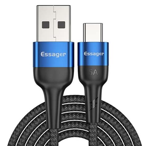 Blue 2m Câble Usb Type C 5apour Huaweicharge Rapidecordon De