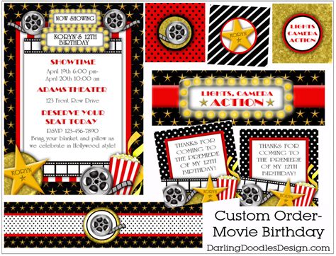 Movie Birthday Party Invitations Free Printable