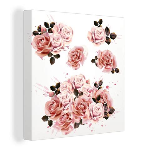 Onemillioncanvasses® Leinwandbild Rosen Rosa Farbe 1 St