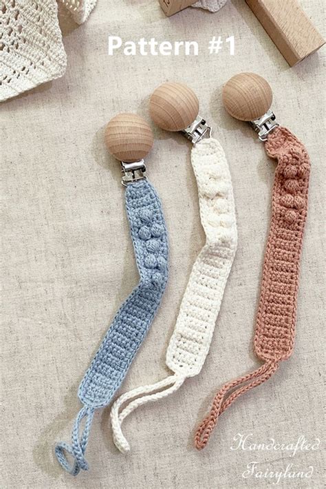 Crochet Soother Clips Wood Pacifier Holder Newborn T Ideas