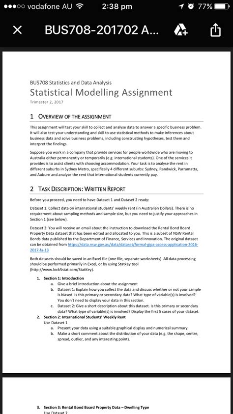 Statistical Modelling Assignment Trimester 2 2017 Numerical Analysis Homework Help