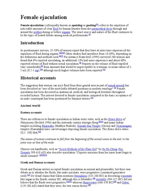Understanding Female Ejaculation Pdf Orgasm Sexology