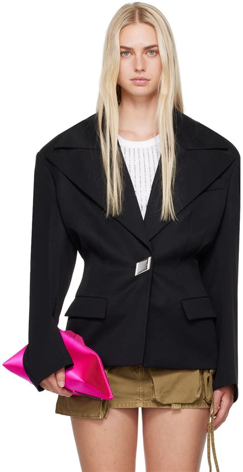 The Attico Black Single Breasted Blazer Ssense
