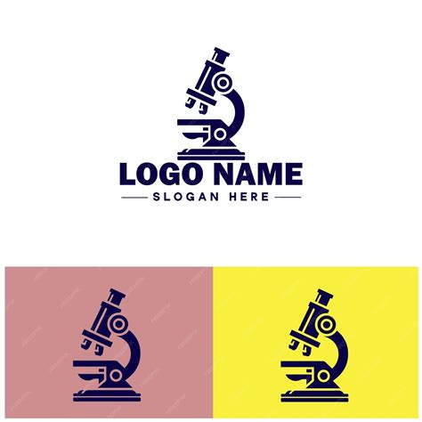 Premium Vector Microscope Laboratory Medical Research Scientific Healthcare Logo Icon Vector