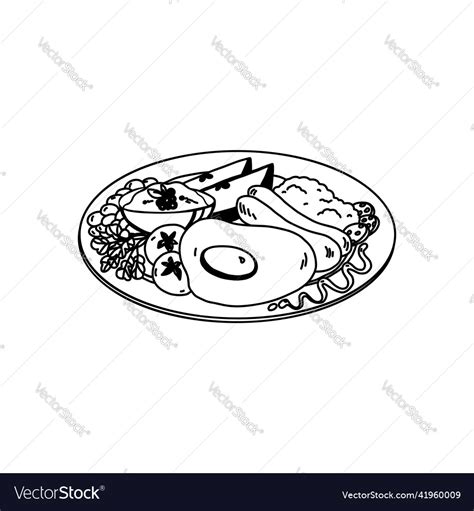 Eggs Breakfast Royalty Free Vector Image Vectorstock