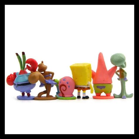 Jual Sale Topper Cake Kue Ulang Tahun Spongebob Patrick Squidward Isi 6pcs Action Figure