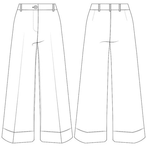 Premium Vector Wide Leg Tailored Pant Trouser Template Technical