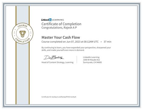 Rajesh A P On Linkedin Certificate Of Completion