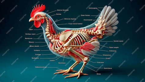 A Drawing Of A Chicken With The Bones Labeled With The Bones Of The
