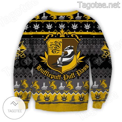 Harry Potter Hufflepuff Puff Pass Ugly Christmas Sweater Tagotee